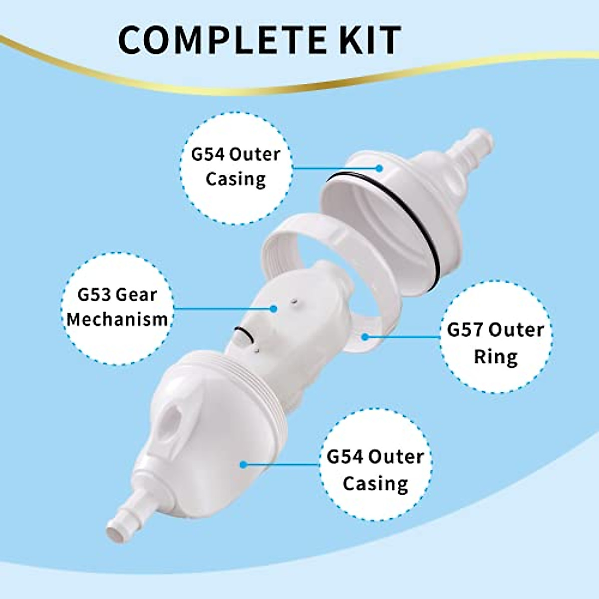 Upgraded G52 Polaris Backup Valve Replacement Compatible with Polaris 280 380 180 3900 Rebuild kit for Polaris Pool Cleaner Parts, Redesigned for Crack Resistant Casing, Polaris 280 Backup Valve