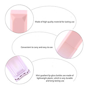 Healthcom 10Pcs 5ml Gradient Pink Empty Lip Gloss Tubes Plastic Mini Refillable Lip Balm Lipstick Bottle Lip Glaze Tube with Wand Travel Pipe Vials DIY Beauty Makeup Cosmetic Container Jar Pot Lip Oil