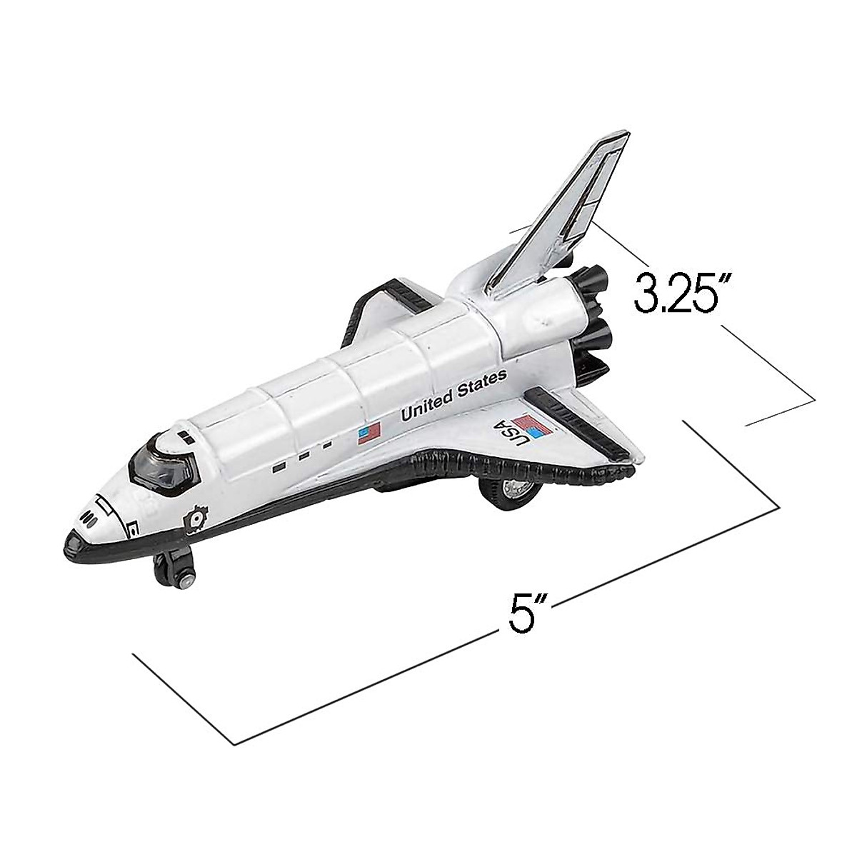 ArtCreativity Diecast Space Shuttle with Pullback Mechanism, Set of 2, Diecast Metal NASA Space Toys for Boys, Astronaut Cake Decorations, Astronaut Space Theme Party Favors