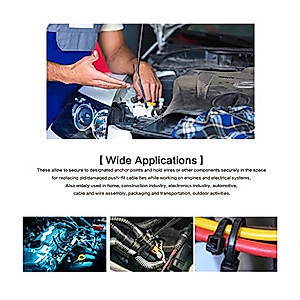 VAGURFO 120 Packs Car Mount Wire Tie, Nylon Push Mount Cable Zip Tie Strap Self-Locking Tie,Fastener Cable Clips for Sorting Out Cable and Wire Clearly, Household Construction Electronic Auto Industry