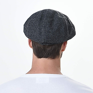 WITHMOONS Newsboy Hat Wool Felt Simple Ivy Cap SL3525 (Black)