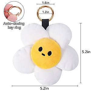 PLwelth Sunflower Keychains for Women Small Sunflower Plush Keychain Accessories for Car Keys Soft Kawaii Pendant Keychain Charms for Backpacks Cute Keyring for Boys Girls Gifts