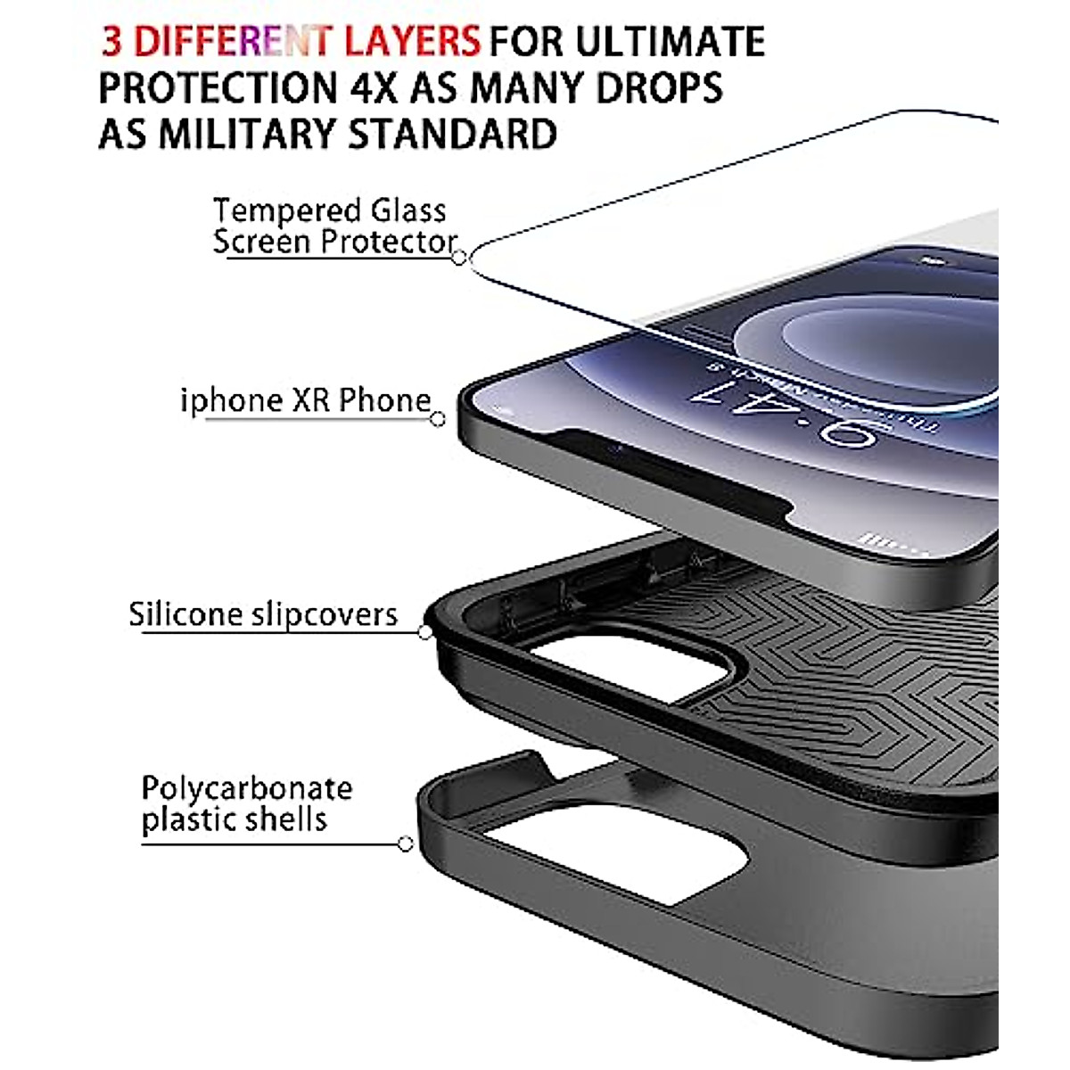 Diverbox for iPhone 12 case [Shockproof] [Dropproof] [Tempered Glass Screen Protector ] Heavy Duty Protection Phone Case Cover for Apple iPhone 12