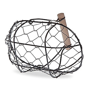 The Lucky Clover Trading Small Oblong Wire Mesh Fixed Handle Basket - Black