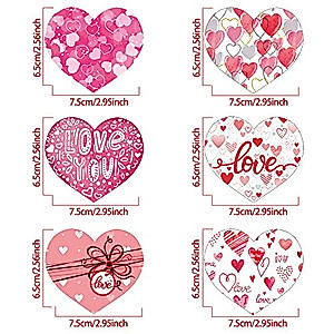 33ft Valentine Heart Bulletin Board Borders Valentine's Day Borders with 24 Pieces Hearts Mini Cutouts and 24 Glue Point Dots, 6 Patterns for Classroom Decoration Valentine's Day