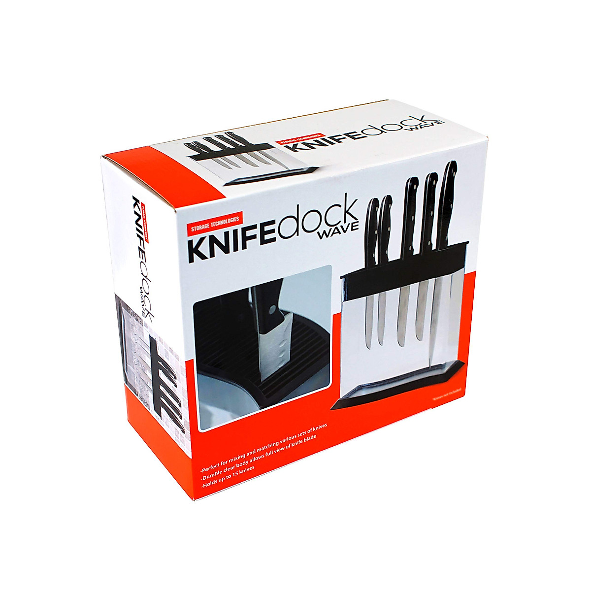 KNIFEdock WAVE by Storage Technologies. Revolutionary Kitchen Countertop Knife Storage. A beautiful way to display and identify each knife at a glance.The next generation knife block.(Holds 15 knives)