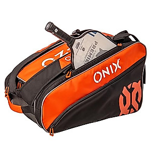 ONIX Pickleball Pro Team Long-Lasting Durability Hook and Loop Closure Easy to Carry Straps with Pockets Paddle Bag — Orange/Black