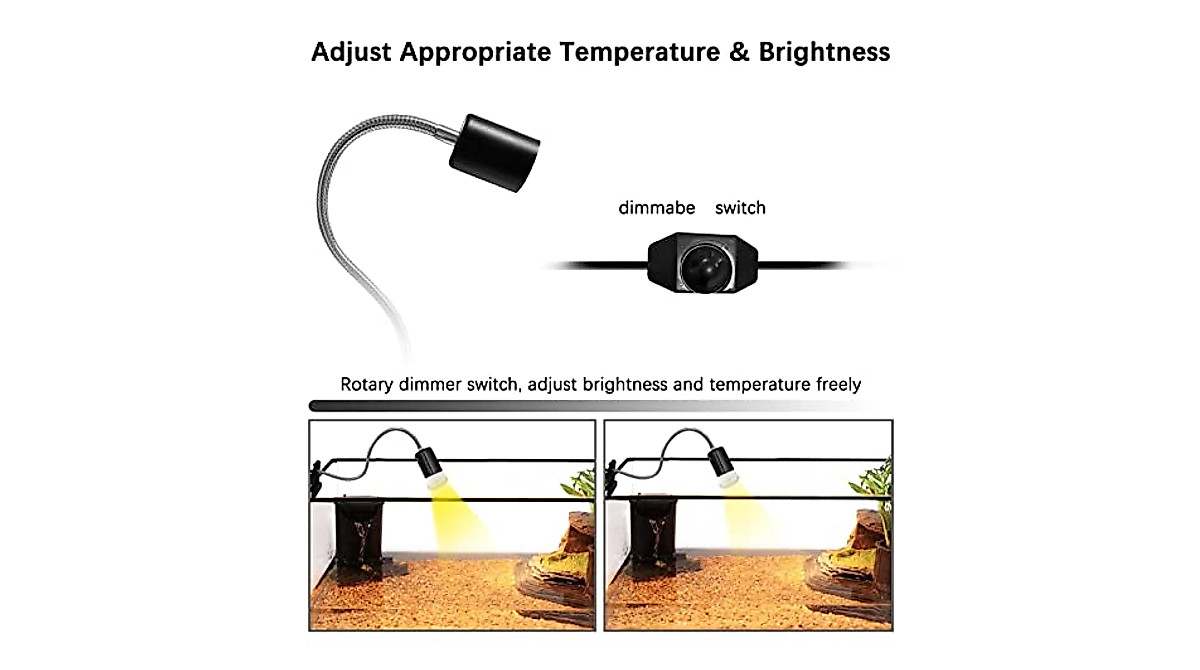 Pet Heating Light Lamp,Turtle Tank Light for Rreptiles,Flexible Clamp ...