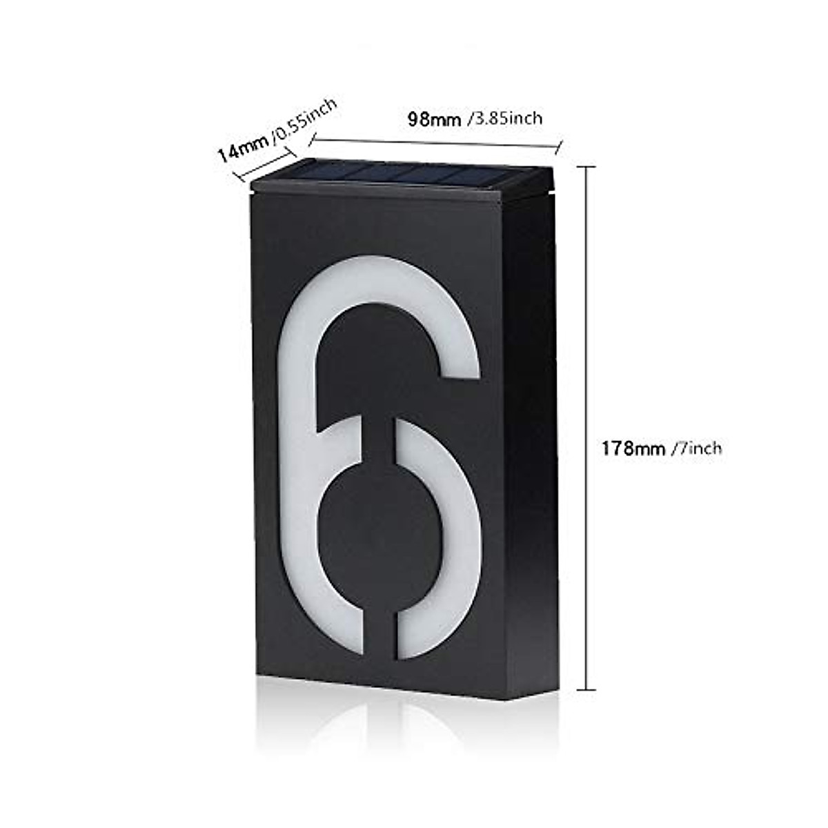 Solar Led House Number Digital Light, Modern Address Sign, Wall-Mounted Signage for Home Garden Yard Street