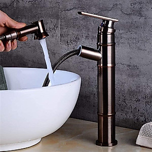 CHLDDHC Brass Bathroom Tap Retro Expandable with Removable Hand Blade Faucet Single Line Mixer Kitchen Faucet Bathtub Faucet