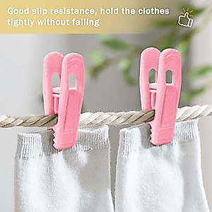LHMTQVK 20 PCS Velvet Hangers Clips Clothes Pins Clips Strong Velvet Clips Fit Clips for Velvet Hangers Perfect for Thin Velvet Hangers (Pink)