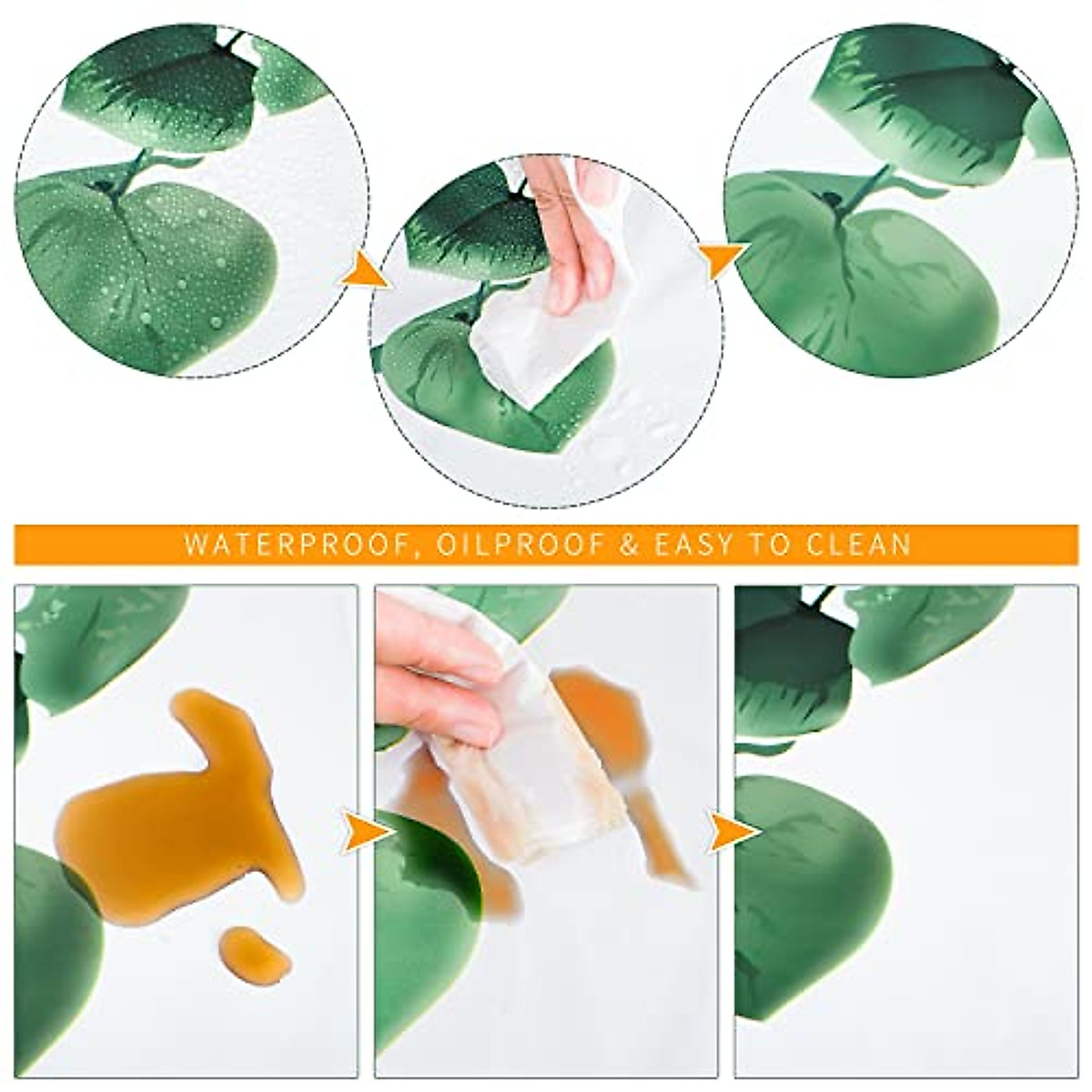 Aneco 3 Pack Eucalyptus Leaf Tablecloth Disposable Green Leaves Eucalyptus Table Cover Plant Green Plastic Tablecloth for Home Birthday Wedding Party Supplies Table Decoration, 54 x 108 Inch