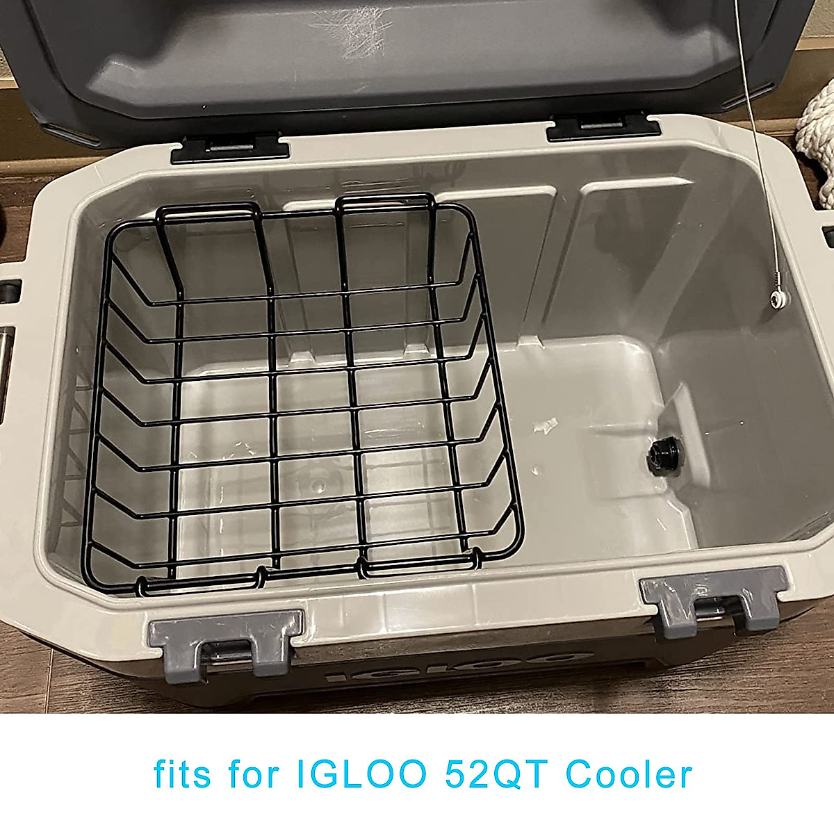 Cooler Basket for YETI Tundra 50 or 65,Inside Dry-Goods Basket Compatible with Cabela's 60QT, Igloo 52QT, Ozark Trail 52QT,Pelican Elite (45 & 70) etc,Stainless Steel Wire Cooler Rack