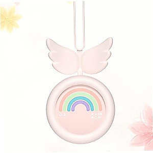 Holibanna Vintage Fan Household Fans Handheld Fan Mini Personal Fan USB Personal Fan Personal Handheld Fan Home Mini Fan Mini Cool Fan Wing Shaped Design Fan Hanging Neck Gift Pink