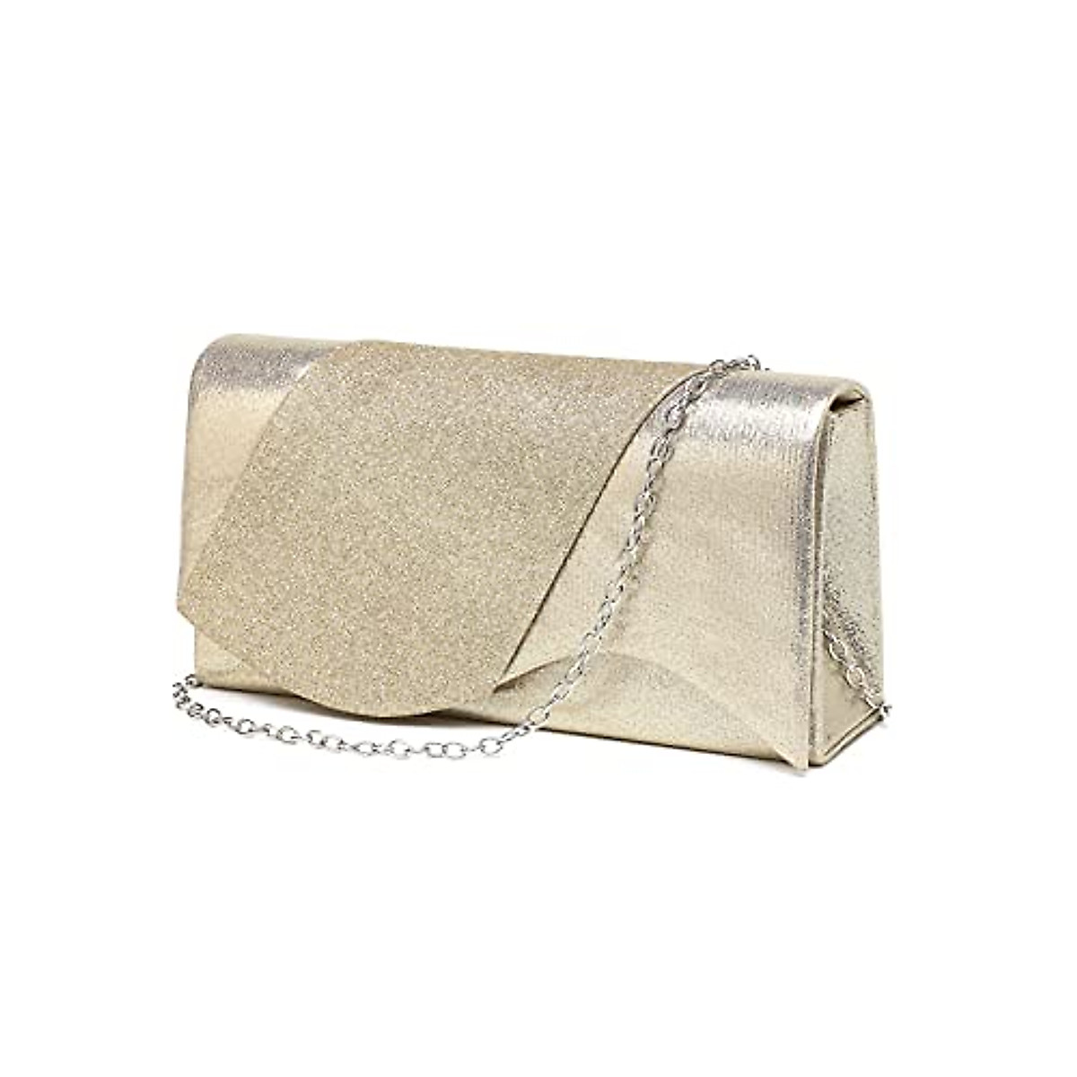 Dreubea Women's Glittering Envelope Purse Evening Shoulder Crossbody Wedding Bag Gold