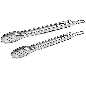 Premium 304 Stainless Steel Barbecue Turners Set, Heavy Duty Cooking Kitchen BBQ Tongs, 10" and 12"