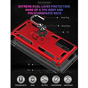 Military Grade Drop Impact for Samsung Galaxy Note 20 Case Note 20 5G Case 360 Metal Rotating Ring Kickstand Holder Armor Heavy Duty Shockproof Case for Galaxy Note 20 5G Phone Case (Black)