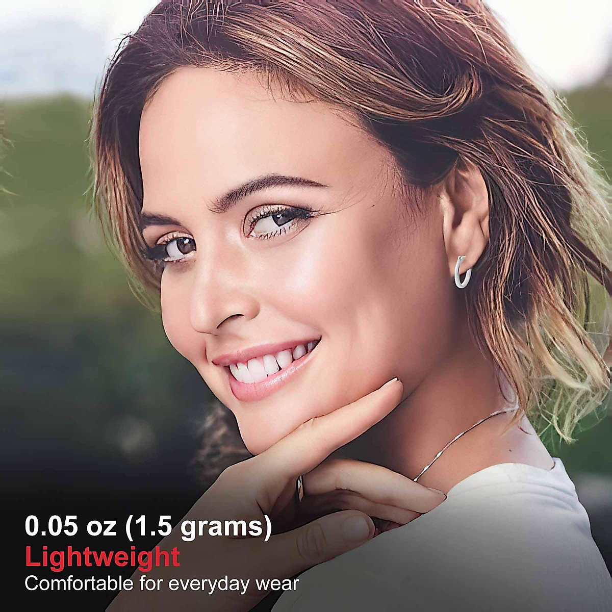 Gacimy Sterling Silver Hoop Earrings for Women, 14K White Gold Plated Hoops with 925 Sterling Silver Post, 20mm White Gold and Cubic Zirconia Medium Hoop Earrings for Women