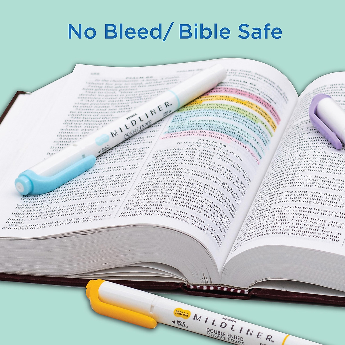 Zebra Pen 78101 Mildliner Double Ended Highlighter Set, Broad and Fine Point Tips, Assorted Fluorescent and Cool Ink Colors, 10-Pack