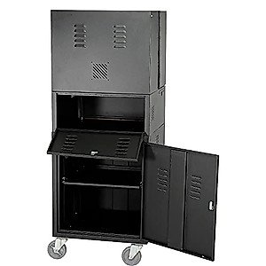 Mobile Fold-Out Computer Security Cabinet, Unassembled, Black, 24-1/2"W x 22-1/2"D x 61-1/2"H