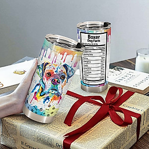 Limima Gifts for Boxer Lovers, Boxer Gifts for Owners, Birthday - Anniversary - Valentine Gift Ideas for Dog Lovers Dog Mom Dog Dad, Boxer Funny Facts Tumbler Cup Mug Water Bottle 20 Oz