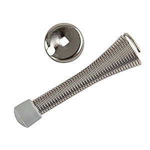 Amazon Basics Spring Door Stop, Brushed Nickel, 12-Pack