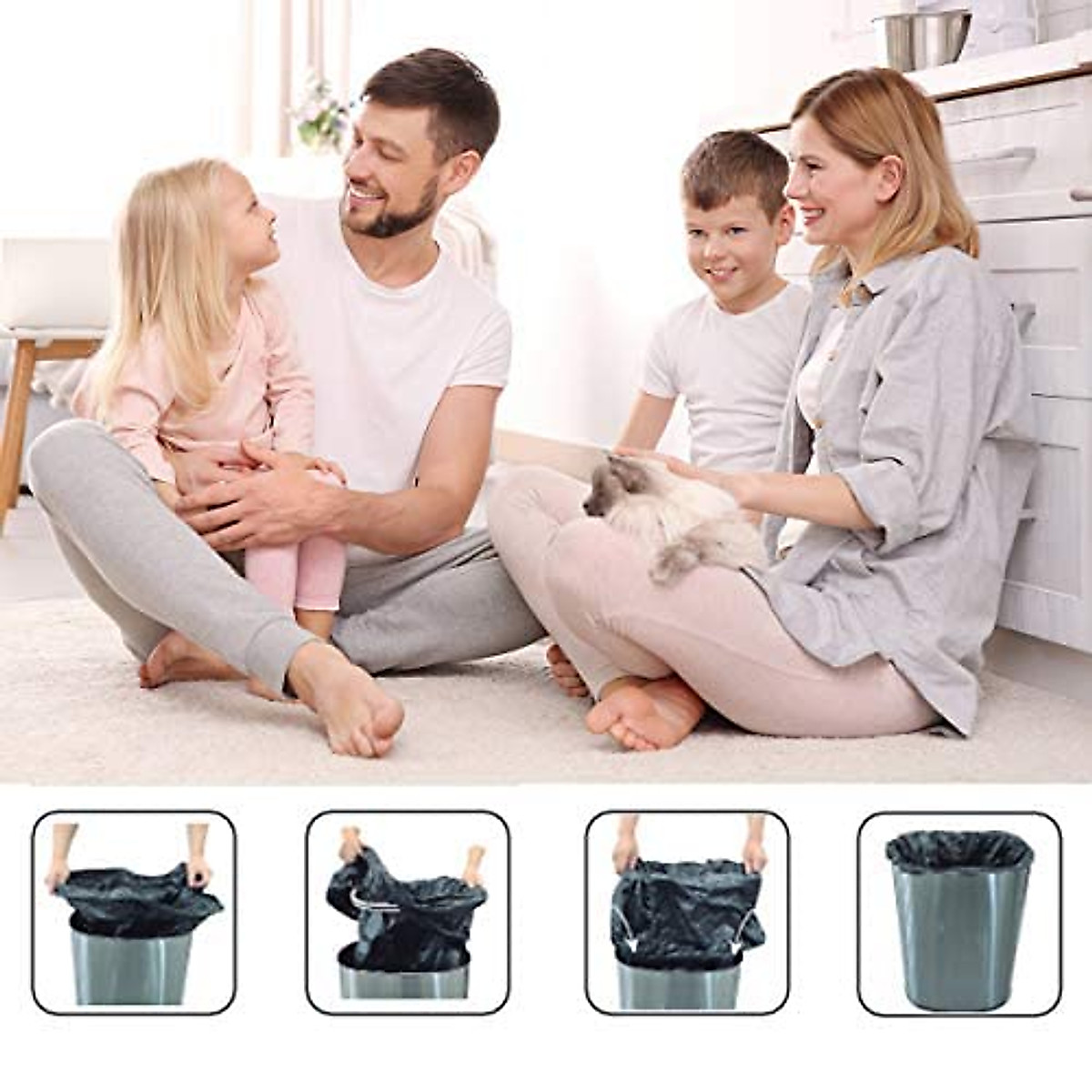 Kitchen Trash Can 13 Gallon Stainless Steel Trash Can, Automatic Touchless Garbage Can with Lid, Trash Bin Waste Bin with Infrared Motion Sensor for Bathroom Bedroom Home Office, Sliver