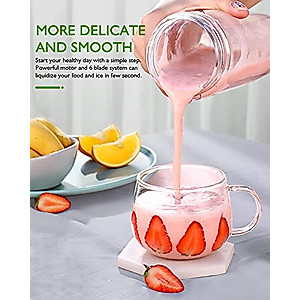 YaFex Personal Blender for Shakes and Smoothies, 700W 6-Blade Smoothie Blender for Frozen Fruit and Ice, with 1 28 Oz Travel Bottle, 1 To-Go Lid, BPA Free & Dishwasher Safe (Gray/Silver)