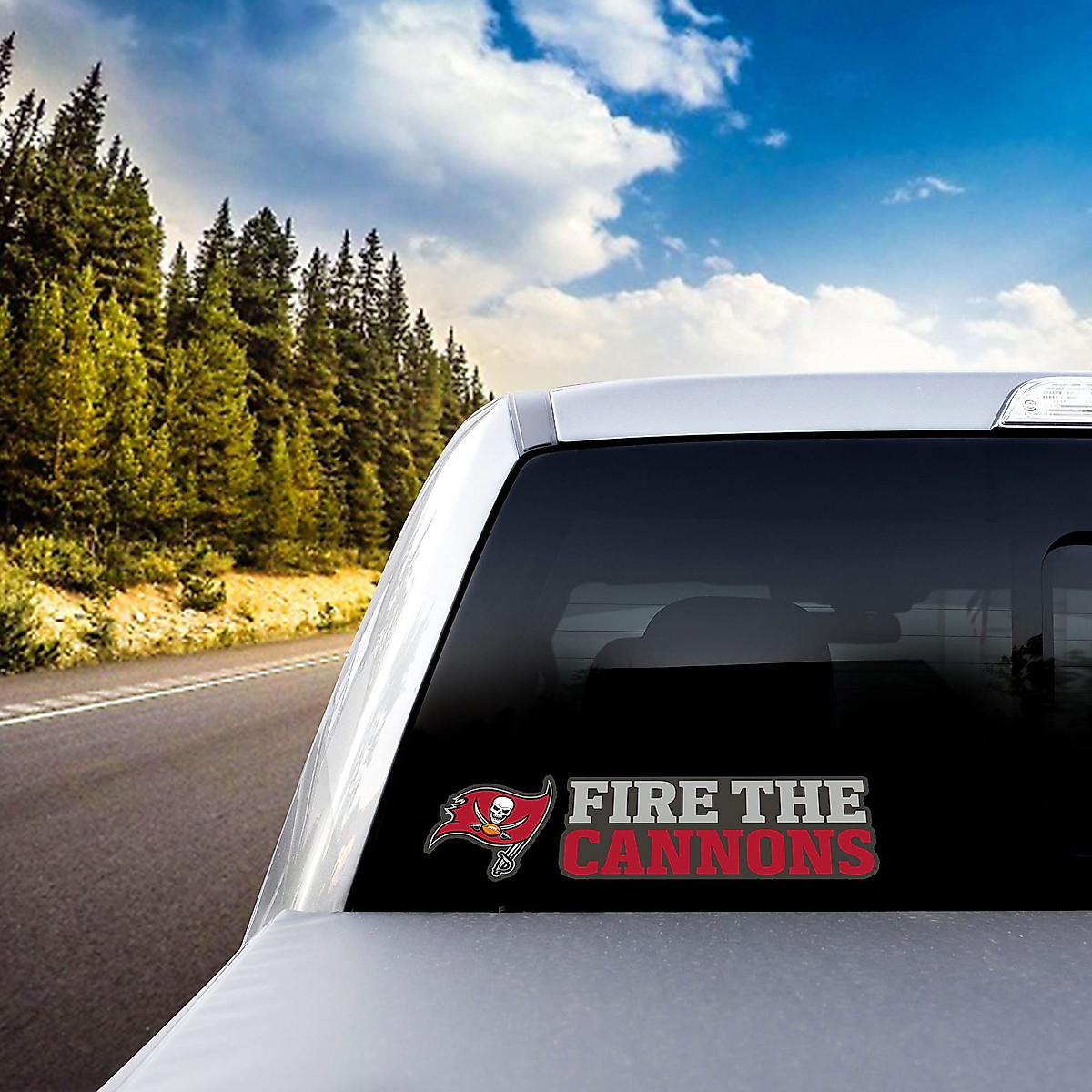 FANMATS 61396 Tampa Bay Buccaneers 2 Piece Team Slogan Decal Sticker Set, 3" x 12"