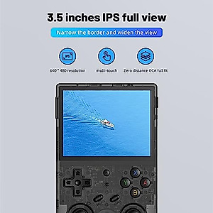 Daxceirry RG353VS Retro Handheld Games Console 3.5" IPS Screen Linux System RK3566 64 bit WIFI Bluetooth Video Player Pre-Installed 4452 Games Supports Wired Handle (DXR-RG353VS-Black T)