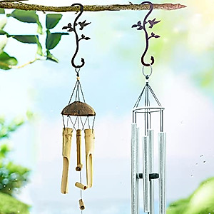 YILONGDA Bird Feeder House Hanger Hooks for Outside, Decorative Heavy Duty Plant Hangers Hooks Outdoor, S Garden Hooks Extender for Hanging Hummingbird, Wind Chimes, Flower Basket(2PCS/Hummingbird)
