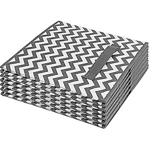 Sorbus® Foldable Storage Cube Basket Bin, 6 Pack,Chevron Pattern (Gray)