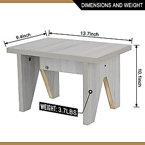 Ouya Wooden Step Stool for Adults and Kids Sturdy Footstool with Non Slip Pads for Kitchen Garden and Bedroom Capacity 400 to 500lbs