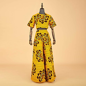 Tracksuit Set for Women African Print Tops and Ankara Pants Plus Size Dashiki Clothing Tracksuit Outfits Wax Cotton 649 M