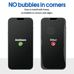 Ambison [2 Pack Matte Glass Screen Protector Designed for iPhone 14 2022/iPhone 13/13 Pro, Install Frame/Bubble Free/Anti-Glare&Fingerprint, 9H Tempered Glass for iPhone 13/13 Pro 2021 6.1inch
