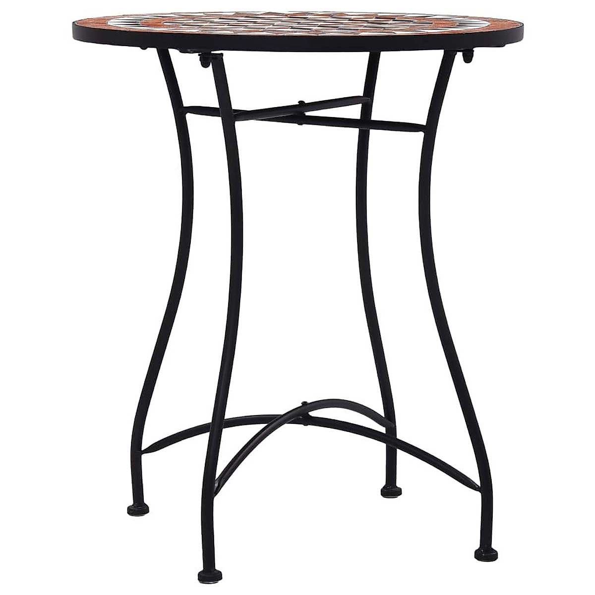 PSFANMZX Mosaic Bistro Table,Outdoor Coffee Table,Small Plant Table,Apartment Gardening Balcony,Porch Side Table,for Patio, Backyard,Pool, Brown 23.6" Ceramic