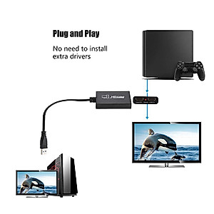 Ciglow USB 3.0 Game Capture Card, 1080P High Speed HD Video Capture Card Live Streaming Recorder Device, Compatible with PS3 / PS4/Xbox.