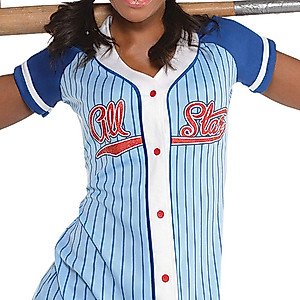 Adult Baseball Babe Costume Kit - X- Large (14-16), Multicolor - 1 Set
