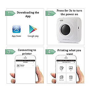 Rano Paperang P1 Small Pocket Thermal Lable Printer Wireless Bluetooth Configuration Inkless Printing (White) , White
