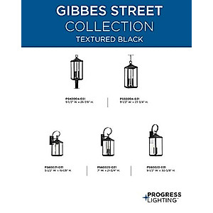 Progress Lighting Gibbes Street Collection 3-Light Clear Beveled Glass New Traditional Outdoor Post Lantern Light Textured Black,26.88x9.50x9.50