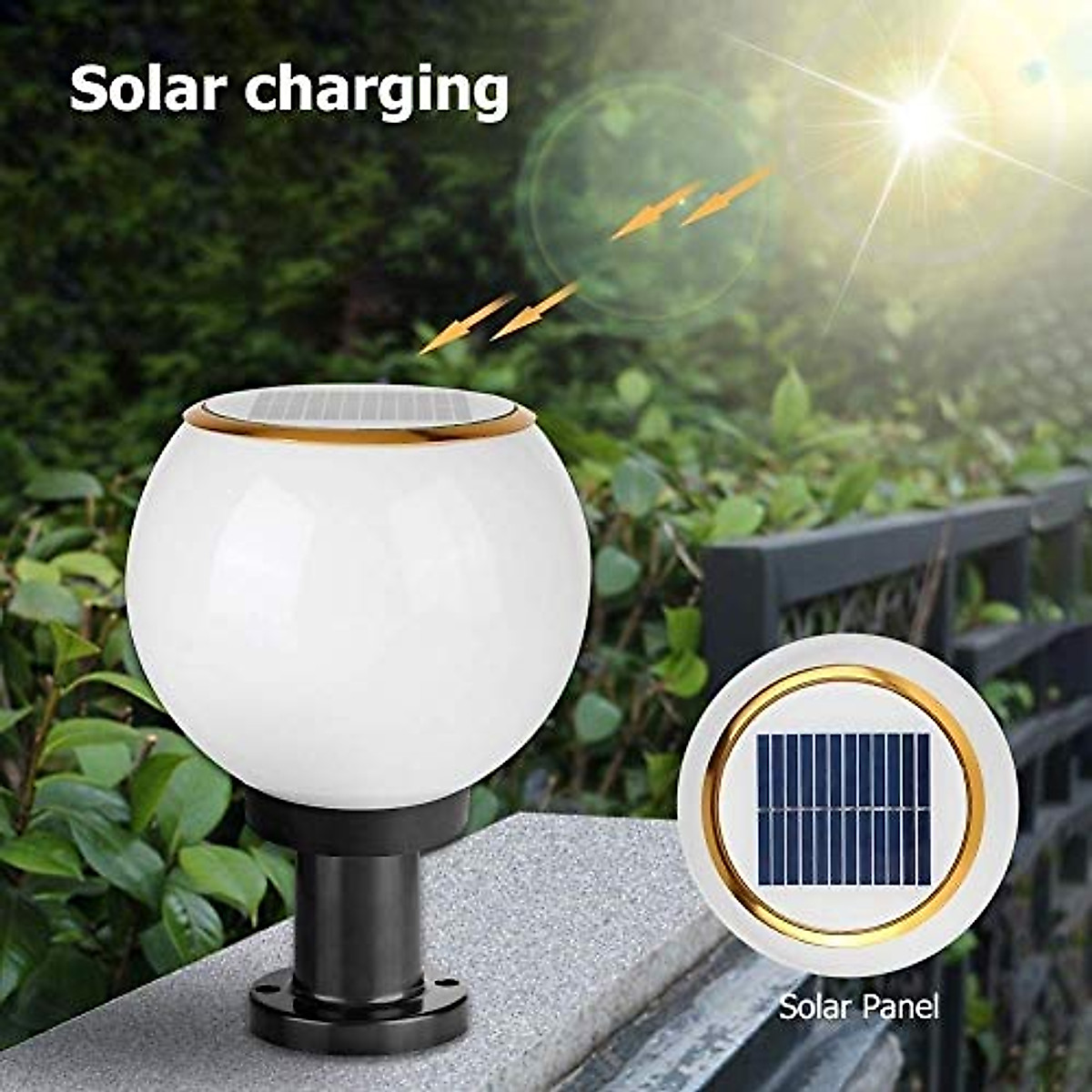 Outdoor Garden Landscape Street Light Home Door Column Wall Post Lamp IP65 Waterproof Solar Column Head Light Villa Patio Security Light Exterior Post Light Pillar Lamp