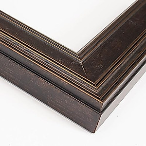 10x6 Frame Gold Solid Wood Picture Frame Width 2 Inches | Interior Frame Depth 0.5 Inches | Declan Traditional Photo Frame Complete with UV Acrylic, Foam Board Backing & Hanging Hardware