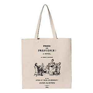 Universal Zone Pride and Prejudice by Jane Austen tote bag. Handbag with Pride and Prejudice book design. Book Bag. Library bag. Jane Austen Gift