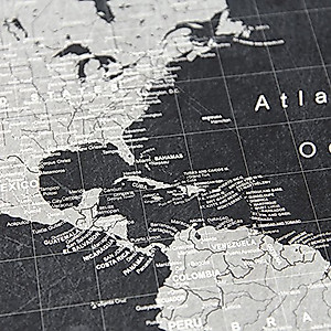 Conquest Maps World Map Poster Modern World Map Style Decor to Track Your Travels & Pin Your Adventures! Matte Poster Paper Detailed Graphics -Cities States & Countries - 2015 Data (24 x 16 Inches)