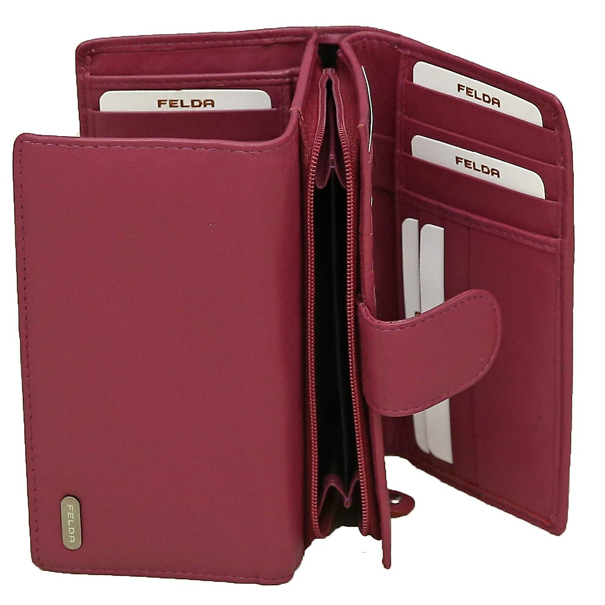 Felda RFID Purse Genuine Leather Ladies Soft Wallet Womens Multi Colour 19 Card Slot