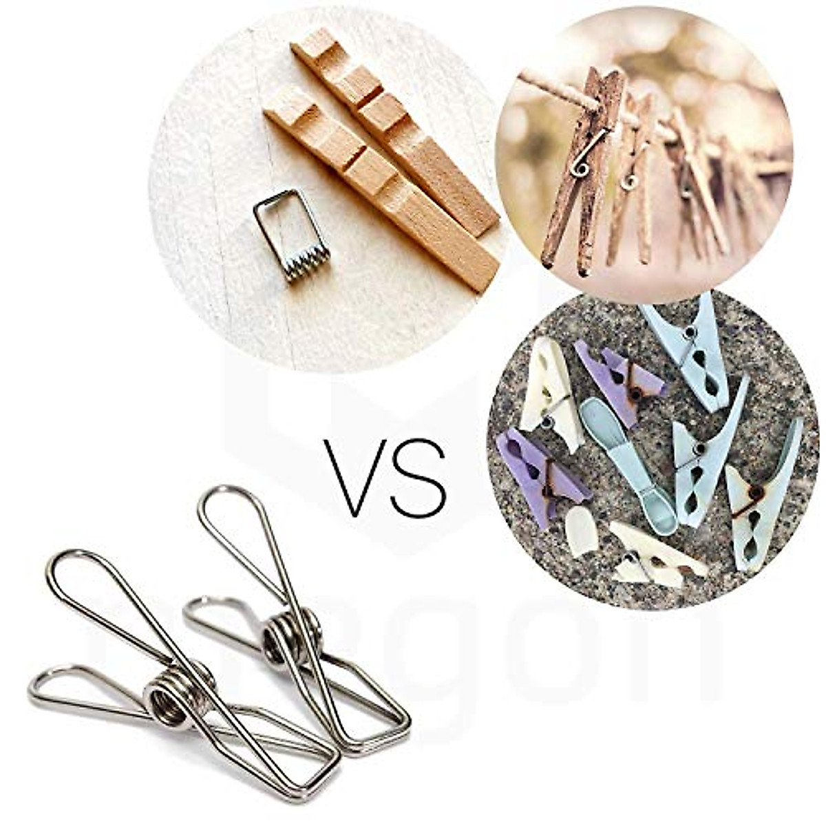 85 Pack Clothes Pins, Multi-Purpose Stainless Steel Wire Clip for Clothes, Paper Files, Snacks Seal in Outdoor Clothesline Home Travel Office