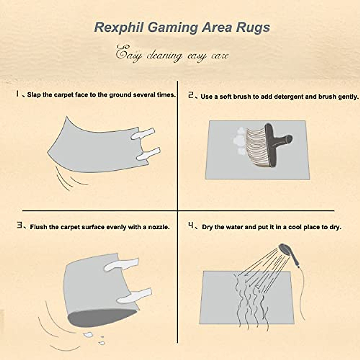 Large Video Gaming Area Rug for Kid's Bedroom, Gamer Carpet for Teen Boys Playroom, Gamer Room Decor Indoor Polyester Area Rugs Yoga Mat with Anti-Slip Rubber Back, Washable Living Room Sofa Floor Mat