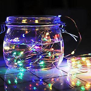 Colorful String Lights Christmas Decorations, 2 Pack 100LED Copper String Lights Battery Operated Fairy Lights Twinkle Lights for Home, Bedroom, Garden, Patio, Outdoor, Xmas Decor-Multicolor