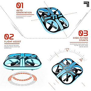 SHARPER IMAGE Lumo Stunt Remote Control LED Glow Drone, 2.4 GHz, Auto-Orientation, Assisted Landing & Gyro Stabilization, 3 Light Modes, Long Range Durability, Easy & Beginner Friendly Controls