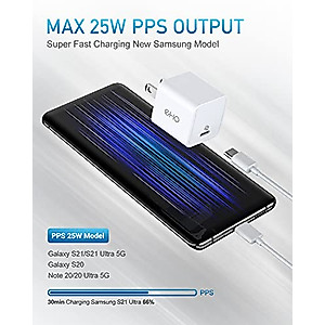 30W USB C Charger, EHO Mini GaN II USB C Wall Charger, Compact PPS Fast Charger Power Adapter Compatible with iPhone 12 13 Pro Max, MacBook Air, Galaxy S22/S21/S20, Note 20/10+, Pixel 6 Pro and More